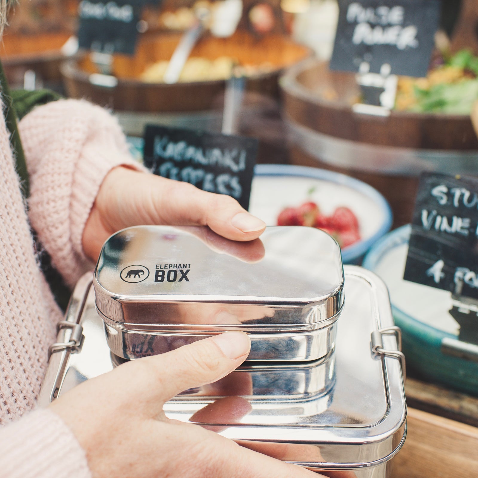 Two-in-One Lunch Tin with Snack Pod | Elephant Box