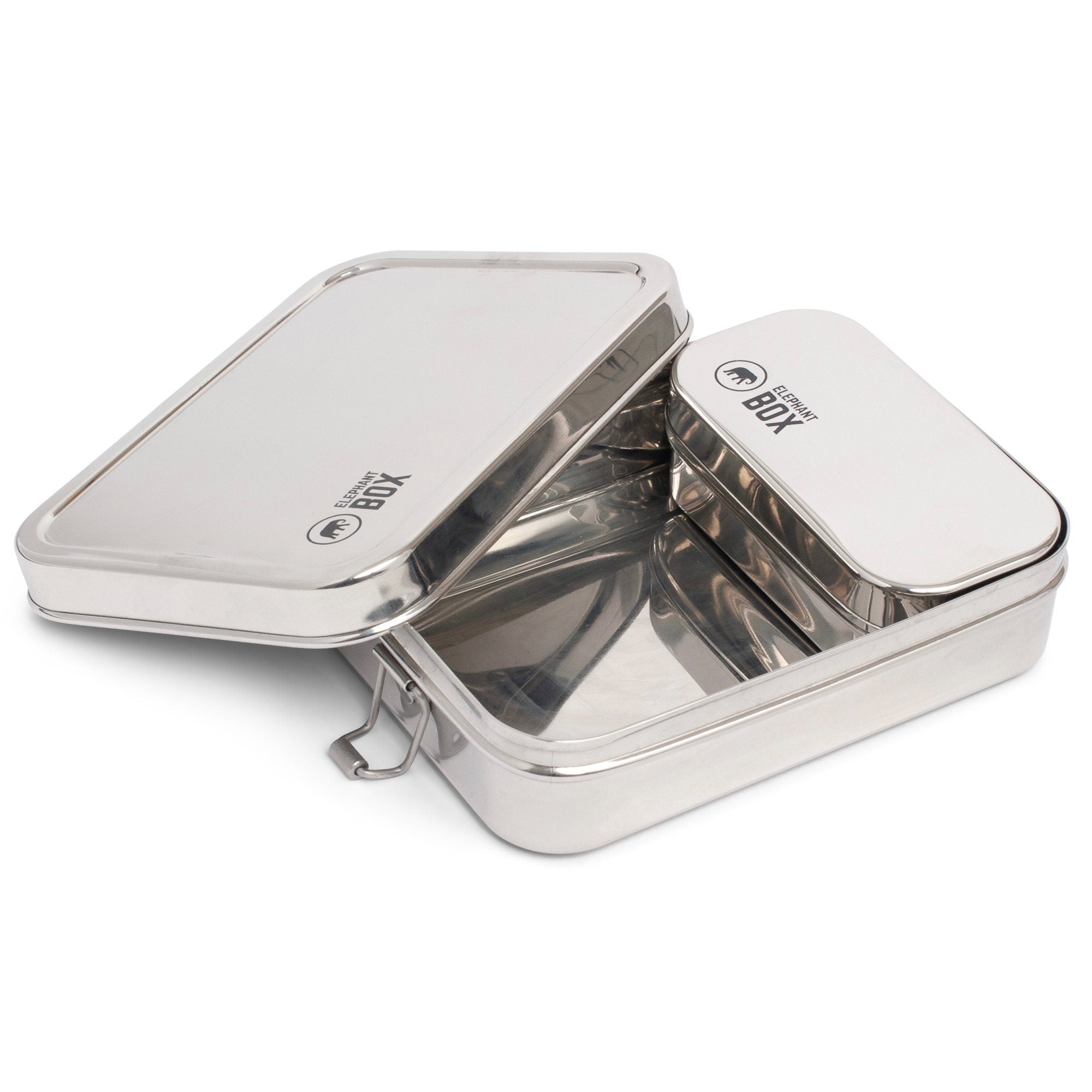 Elephant Box Two-in-One Lunchbox – 800ml with Snack Pod | Stainless Steel